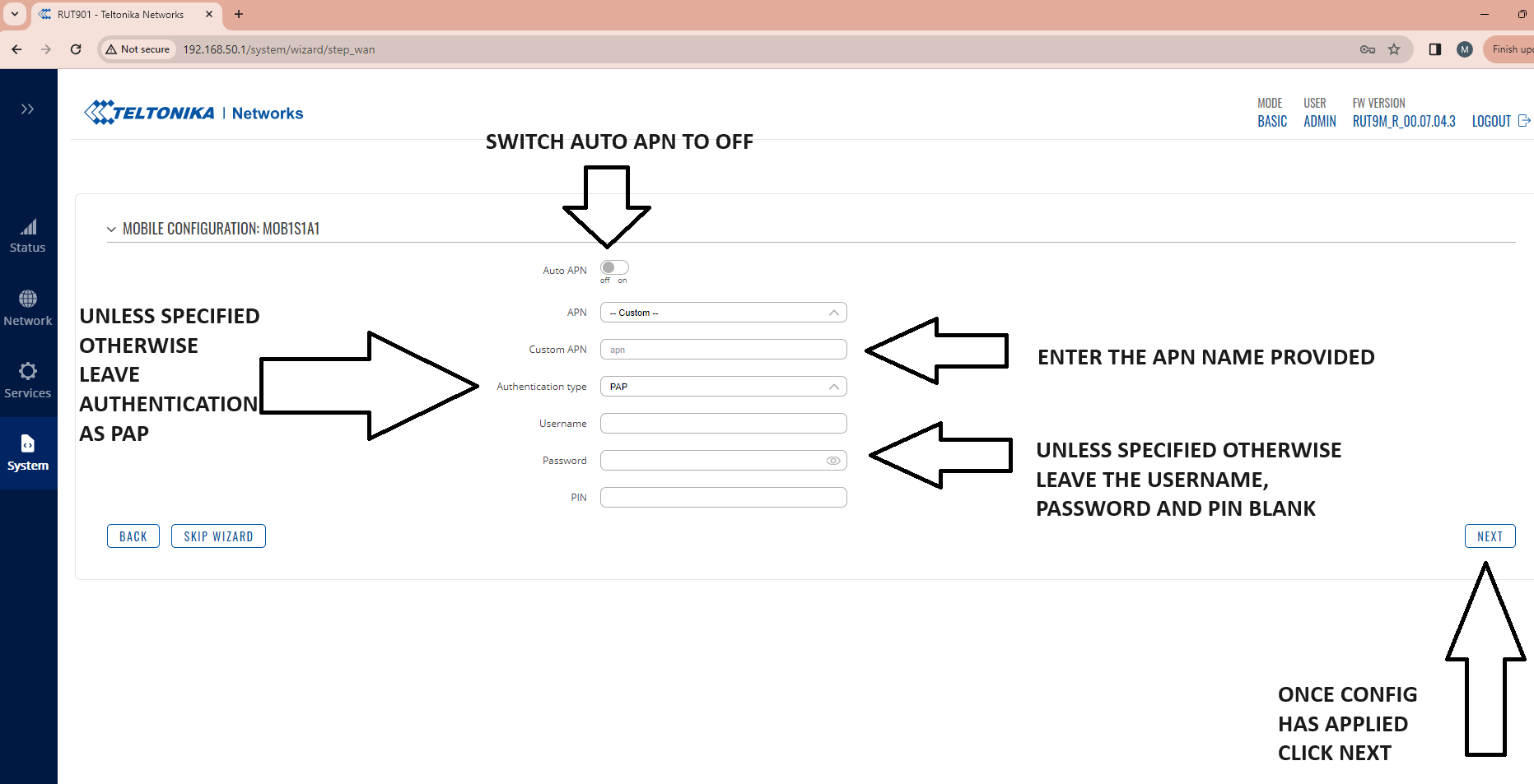 Teltonika RUT240 APN Settings Guide - Iotie Connect